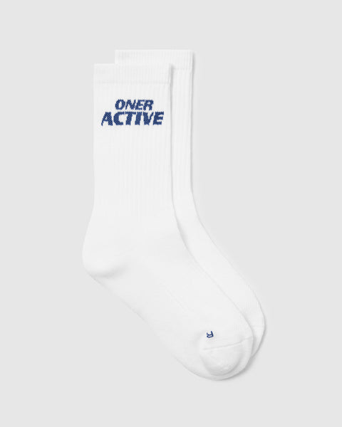 Oner Active Crew Socks 1 Pack White, Shadow Blue | Oner Active AU & NZ
