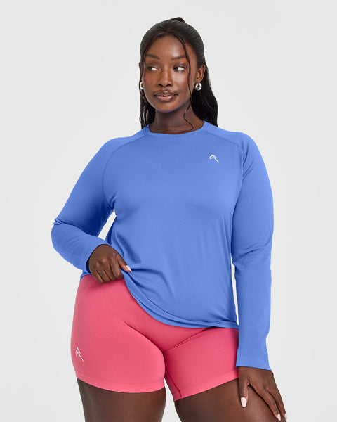 Long Sleeve Loose Gym Top for Women Blue | Oner Active AU
