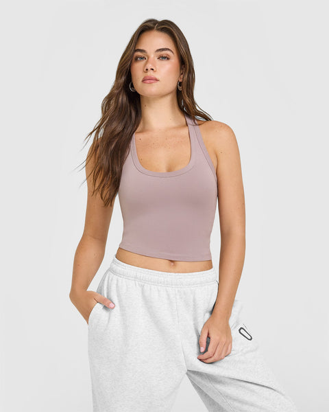 Cotton Fitted Mid Vest in Dusty Purple | Oner Active AU