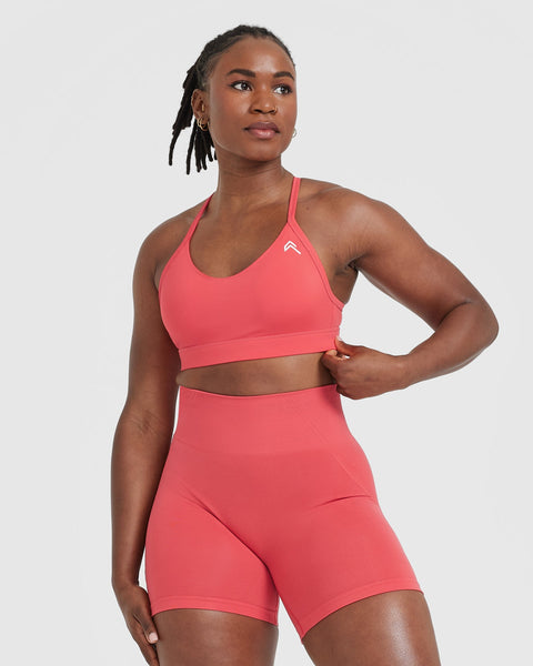 Red Sports Bra with Removable Bra Pads Sweet Red | Oner Active AU & NZ
