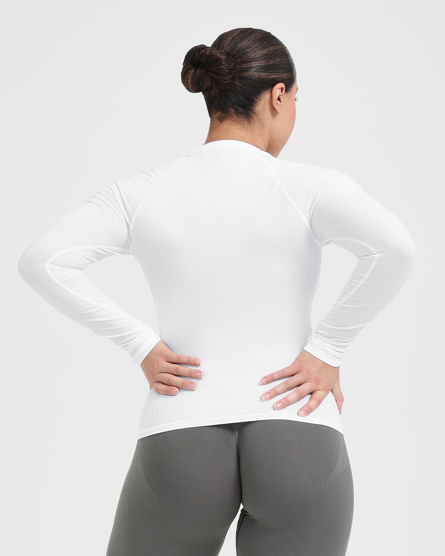 White Fitted Long Sleeve Top Women's | Oner Active AU & NZ