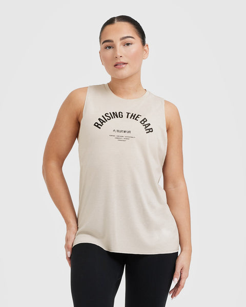 High Crewneck Muscle Top Women's - Sand | Oner Active AU & NZ